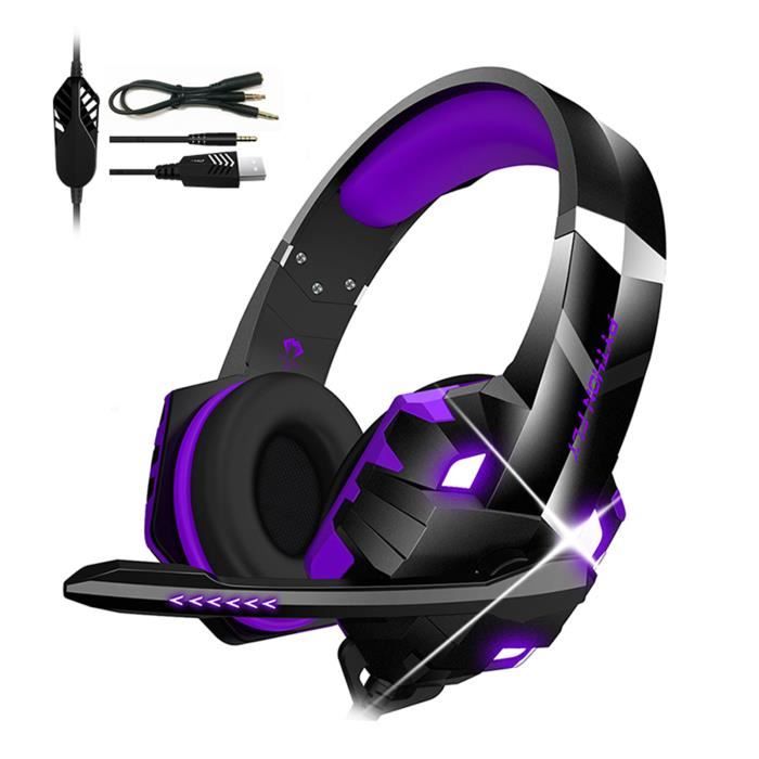 Casque de jeu avec son surround stéréo filaire G9000MAX sur l'oreille ...
