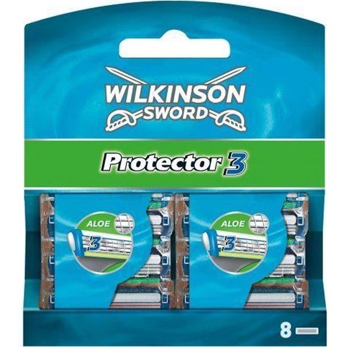 Rasoir - Wilkinson - Protector 3 - Chargeur de 8 Lames - Mixte - Tous ...