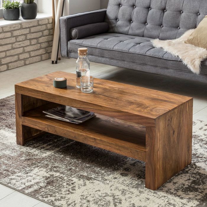 WOHNLING table basse en bois massif Durban Sheesham 110 cm de large ...