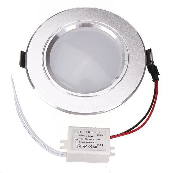 5w plafonnier led encastrable spot pas dimmable 500lm 220v blanc bo11690 - Cdiscount Maison