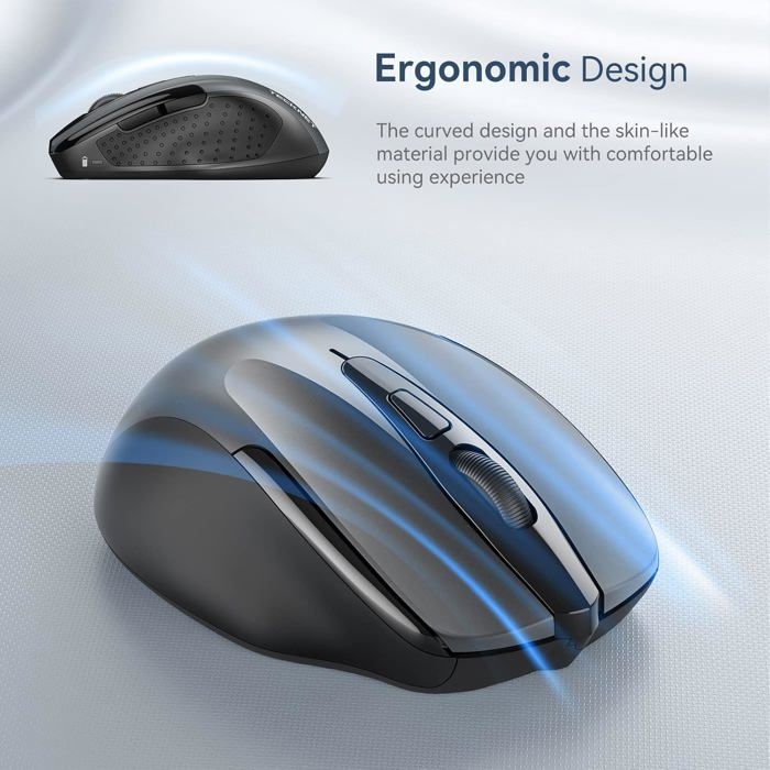 Souris sans Fil, 2.4G Souris Optique avec 2600 DPI, Souris Ergonomique ...