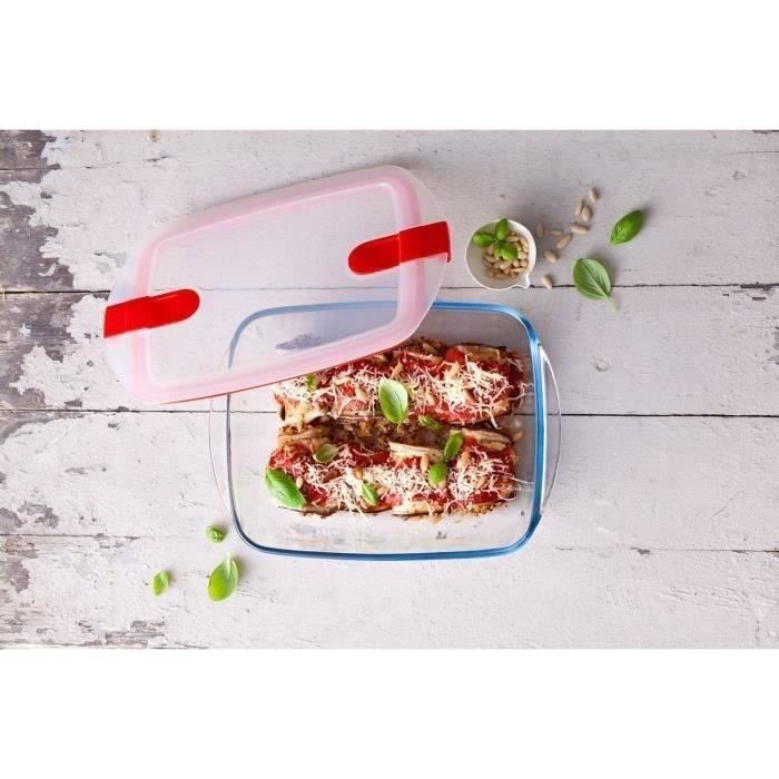 PYREX COOK&HEAT Lot de 2 Boîte rectangulaire en verre avec couvercle 23 ...