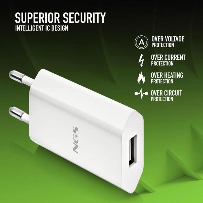 Bucket Ace Chargeur Usb, Chargeur Mural Universel 5V1A-5W, Adaptateur Mural Usb, Compatibilité ...