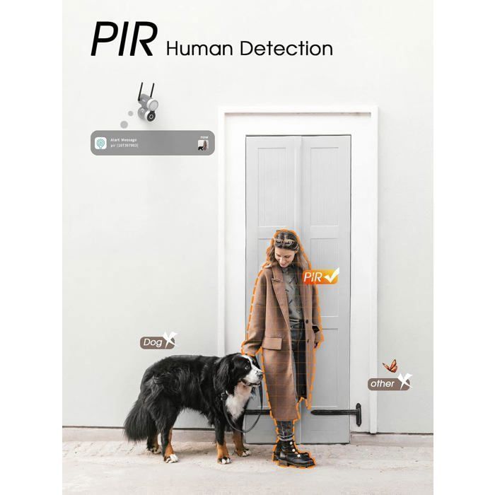 2K Camera Surveillance Wifi Exterieure Sans Fil Solaire, Vision ...