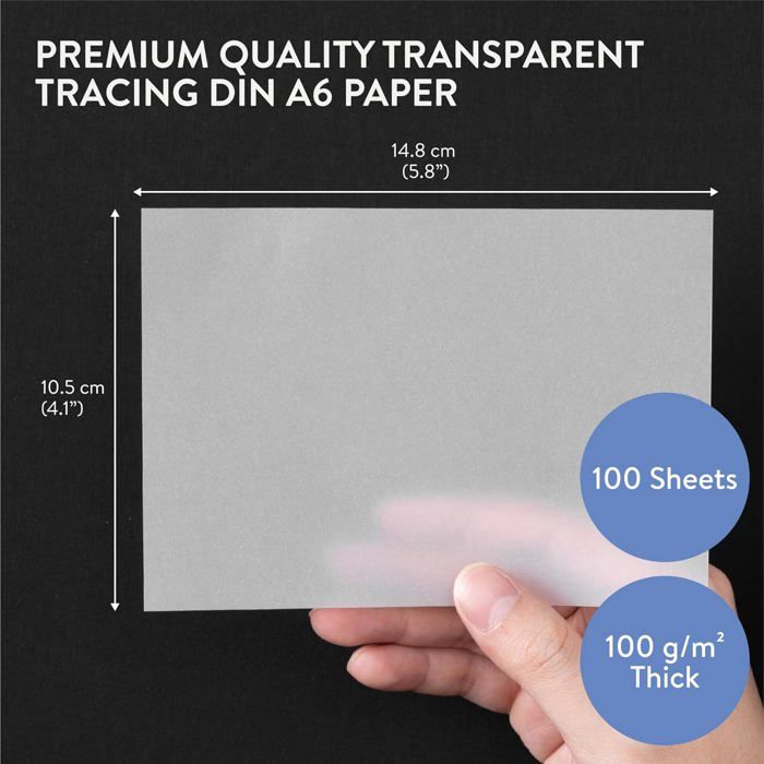 Papier Calque Transparent A6 - Lot De 100 - Feuilles De Calque Pour L ...