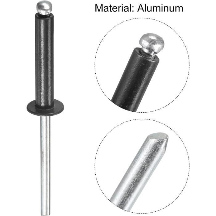 Lot De 200 Rivets Aveugles En Aluminium, 4 Mm X 20 Mm, Tête Ronde Plate ...