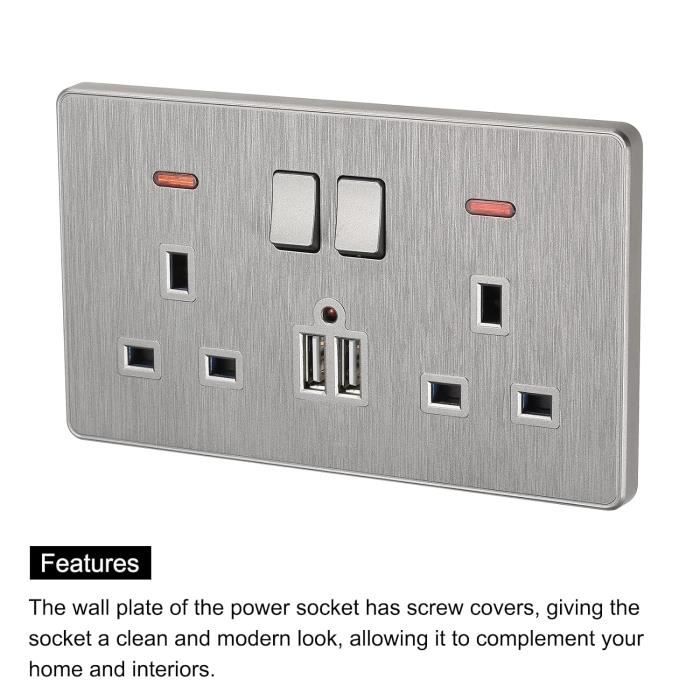 Double Royaume-Uni Prise Interrompu Multi Pouvoir Sortie Double Usb ...