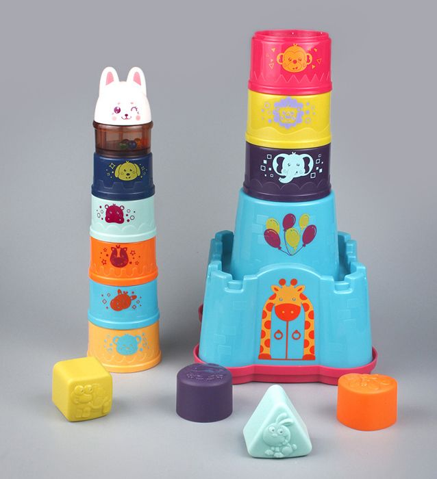 Jouet Cubes Empilables - MIJAJA - Jouet d'éveil Montessori pour bébés ...