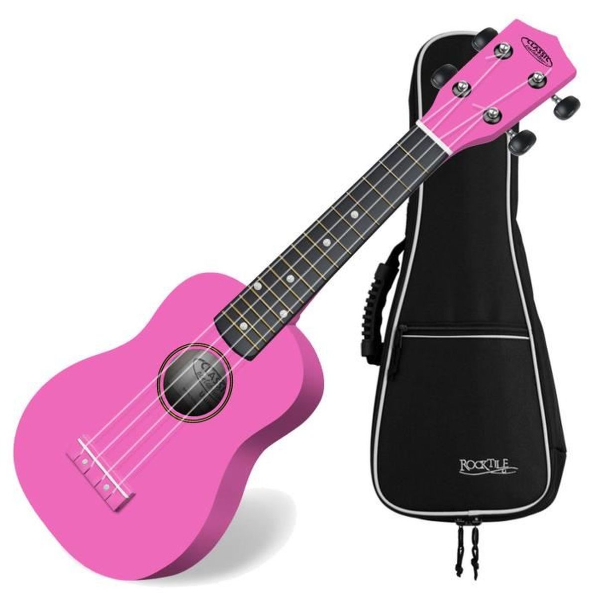 Classic Cantabile Soprano US-100 PK Ukulélé rose SET avec housse ...