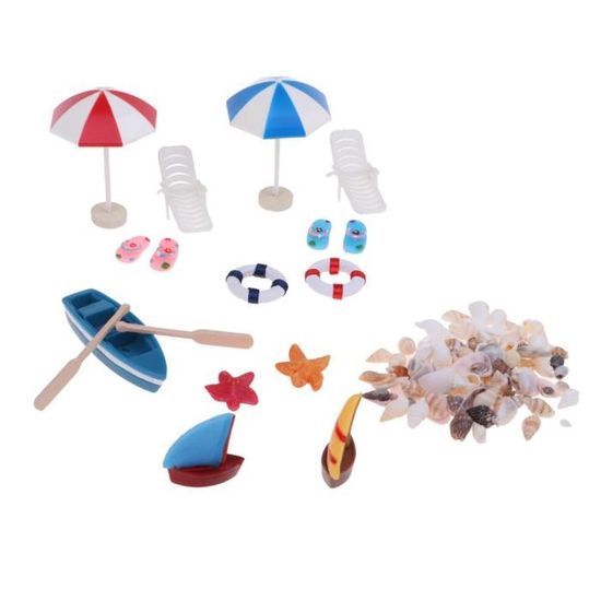 1/12 maison de poupée mini plage ensemble parapluie shell accessoire ...