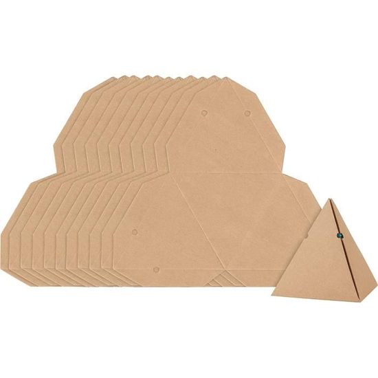 Pack de 12 boîtes cadeau en carton kraft PYRAMIDE 12,5cm Boîte à ...