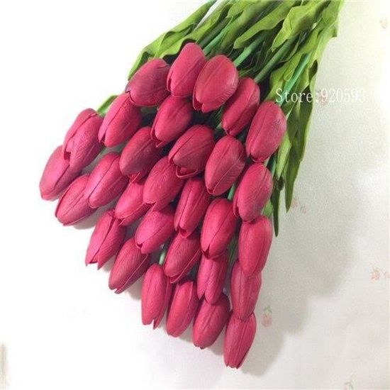 Mini fleur tulipe PU, 31 pièces lot, bouquet floral artificielles pour ...