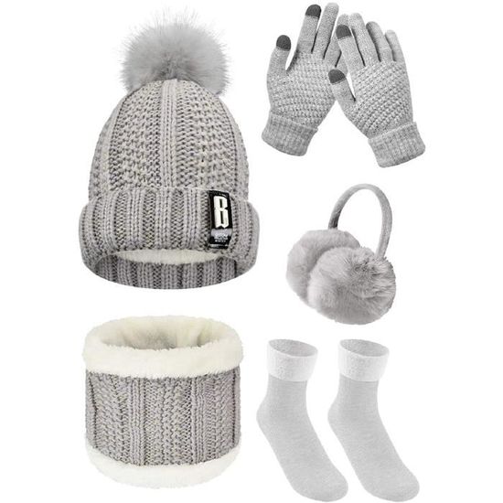Ensemble de vêtements d'hiver pour femme - Bonnet, écharpe, gants ...