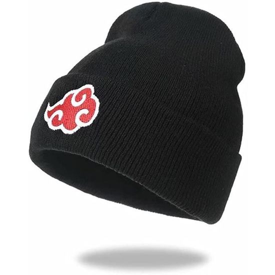 Bonnet tricoté Anime Naruto Akatsuki Beanie Broderie Rouge Nuage Bonnet ...