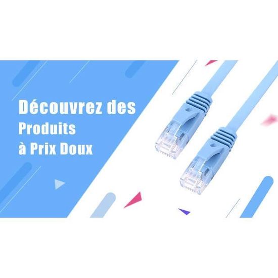 Dilwe Câble LAN RJ45 CAT6 Câble plat LAN de réseau Ethernet RJ45 CAT6 ...