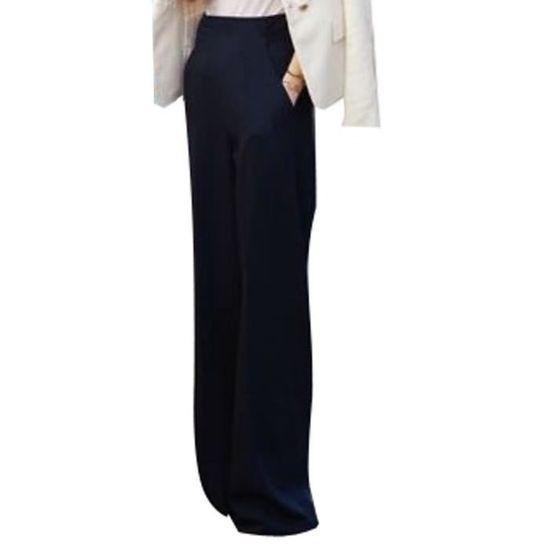 Tomwell Femmes Casual Jambe Large Bas Évasé Pantalon Grande Taille ...
