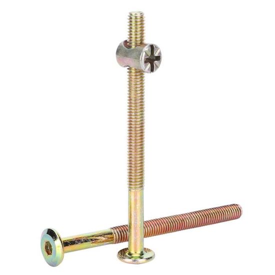 Boulon de meuble Lot De 10 Boulons M6 Pour Meubles En Acier Carbone Galvanisé Avec écrous Et ...