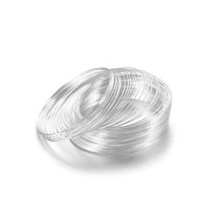 Fil à perles en acier à mémoire de forme, 100 boucles-Lot, 0.6mm, pour ...