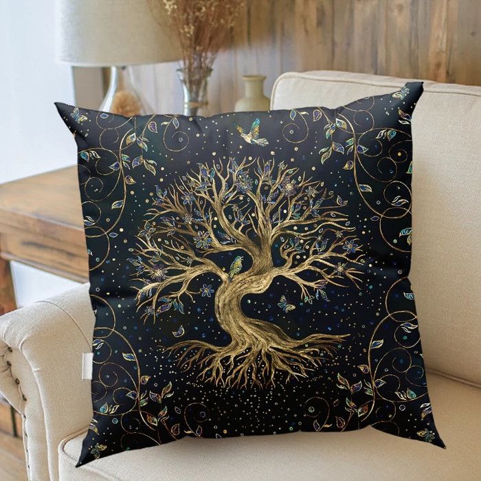 Juste de coussin arbre de vie,taie d'oreiller décorative,motif floral ...