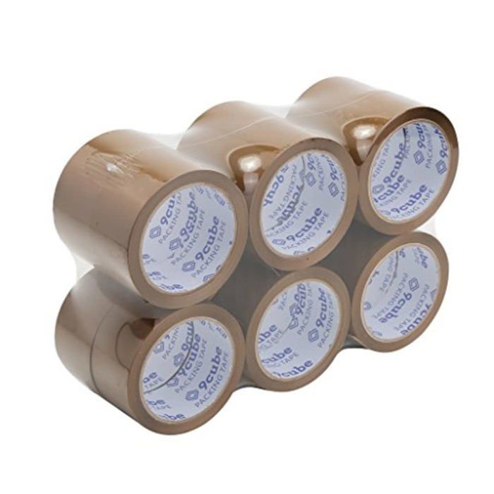 6 rouleaux de ruban adhésif d’emballage 9Cube, solide, robuste et sûr ...