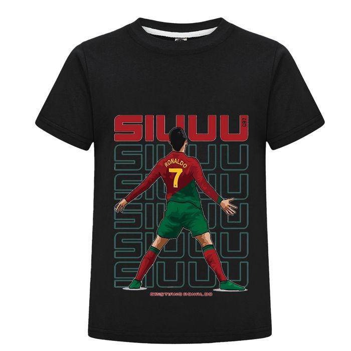 T-shirt "Siuuu" Cristiano Ronaldo Enfant - Design avec le célèbre geste de CR7 en maillot du ...