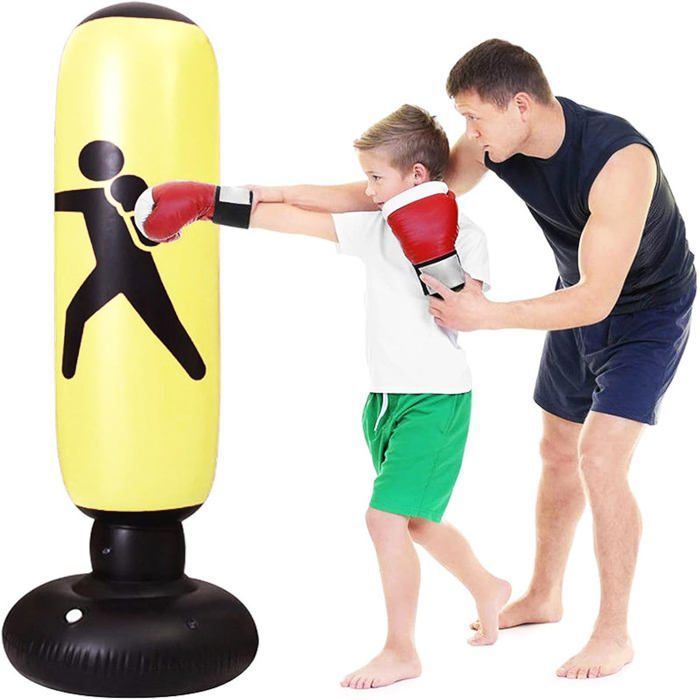 160cm Sac de Boxe Gonflable,Sac de Frappe Boxe sur Pied, Fitness de ...