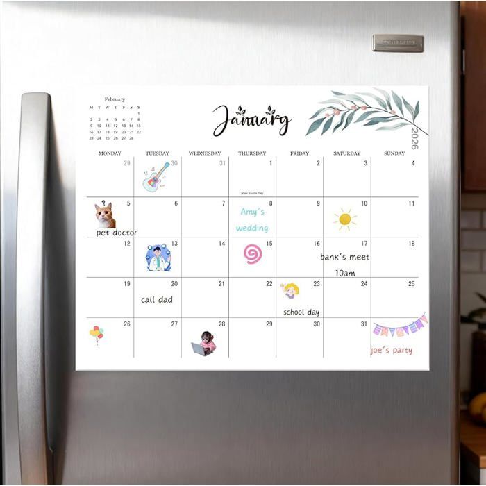 2026 Magnetic Fridge Calendar Jan 2026 to June 2027 18 Monthly ...