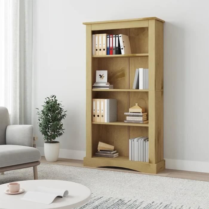 XIJ Bibliothèque 4 niveaux Gamme Corona Pin mexicain 81x29x150 cm ...