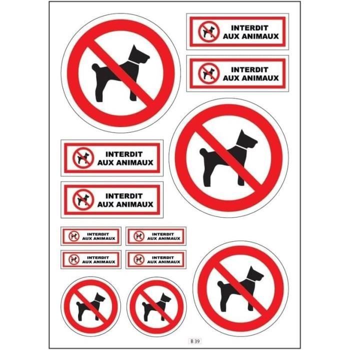 Planche A4 de stickers animaux interdits autocollant adhésif,[Z700] - Cdiscount Beaux-Arts et ...