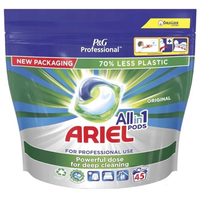 Ariel Pods All in One Regular/Original 45 pods - Cdiscount Electroménager