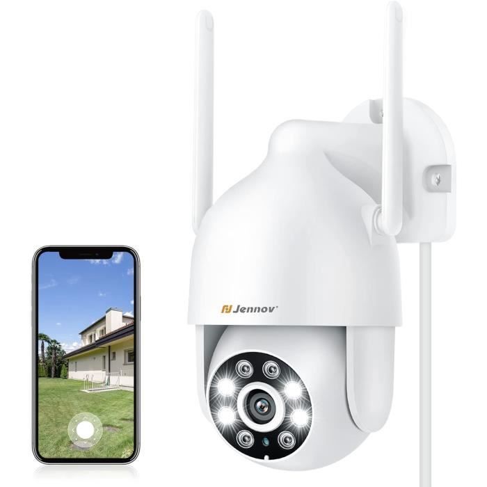 Caméra Surveillance Wifi Extérieure Sans Fil, 2K Camera Sans Fil Exterieur Pan-Tilt Vue À 360 ...