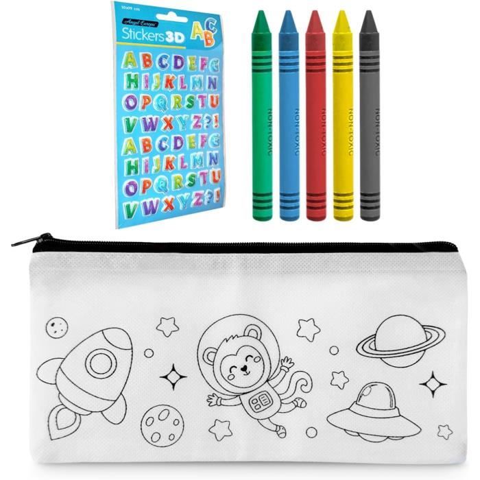 Lot De 10 Trousses De Coloriage Pour Enfants + 10 Kits De 5 Crayons De ...