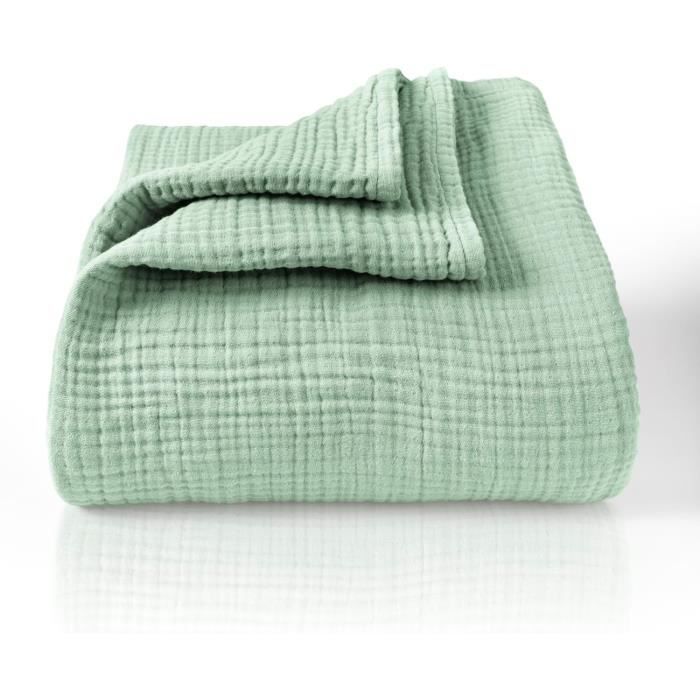 Premium Mousseline Couvre-Lit 180 X 220 Cm - 100% Coton - Couverture En ...