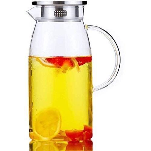 Pot à jus en Verre carafes à café et à thé Grand Pot à jus d'eau Froide ...