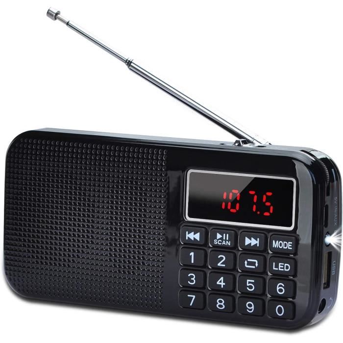 Lecteur de Musique MP3 portatif avec Radio de Poche FM, Support de Carte TF-Disque USB avec ...