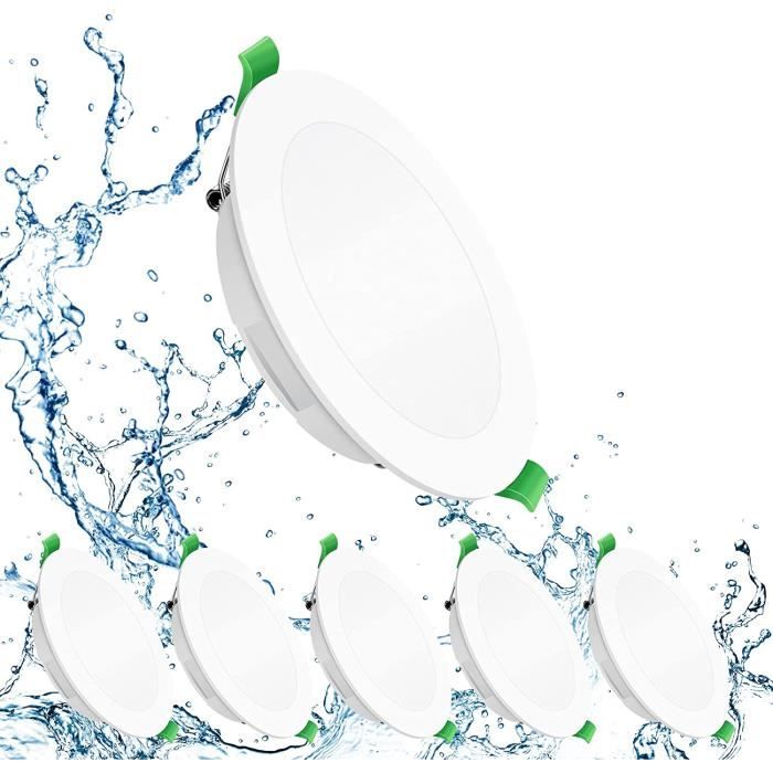 Spot Led Encastrable,Spot Led Extra Plat,7W 550LM Blanc Chaud 6500K, IP44 LED Spot Salle de Bain ...