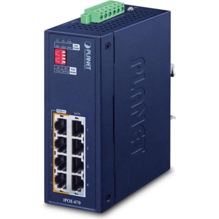 Switch Ethernet - PLANET - IPOE-470-12V - 4 ports - PoE - IP30 ...