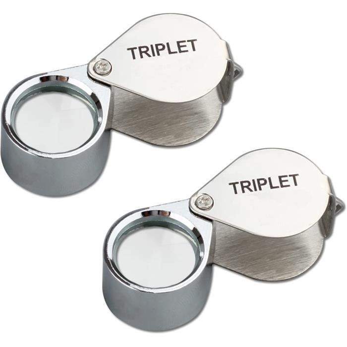Loupe Portable Pliable Plaqué Métal Loupe De Poche De Pour Déterminer ...