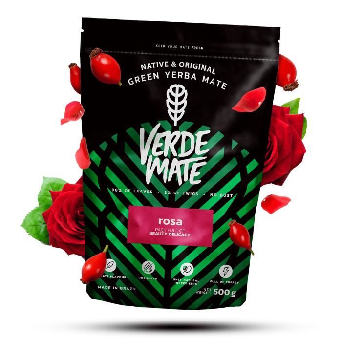 Yerba Maté Verde Mate Rosa - Sans Poussière Fruité Mate du Brésil Non ...