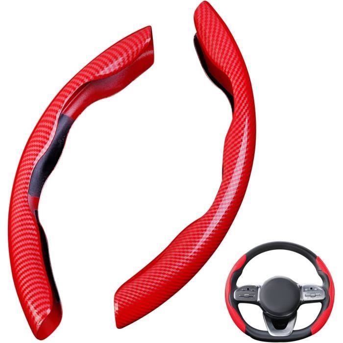 Housse Volant Universelle Fibre Carbone Voiture Suv Camion 38 Cm Rouge - Cdiscount Auto