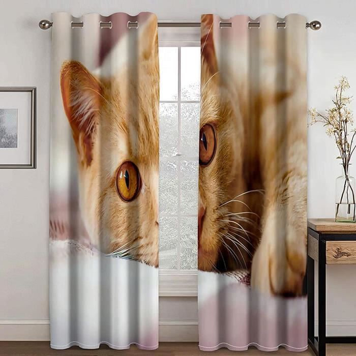 Rideau Occultant Salon Lot De 2 Rideaux À Oeillets Chambre 3D Mignon ...