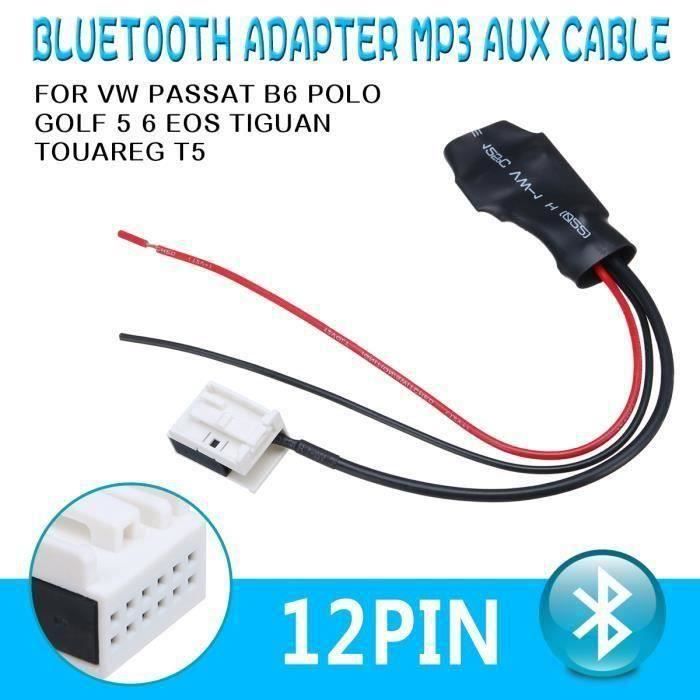 JIE Bluetooth Module Adaptateur 12 Pin MP3 Aux Cable pour VW Passat B6 ...