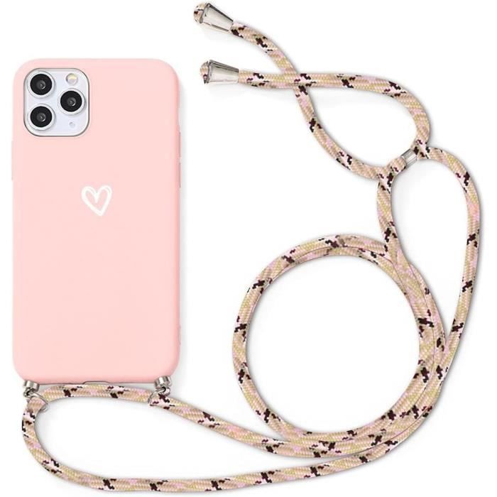 Coque Avec Cordon Pour Apple Iphone 12 Mini, Tpu Souple Silicone Mat ...