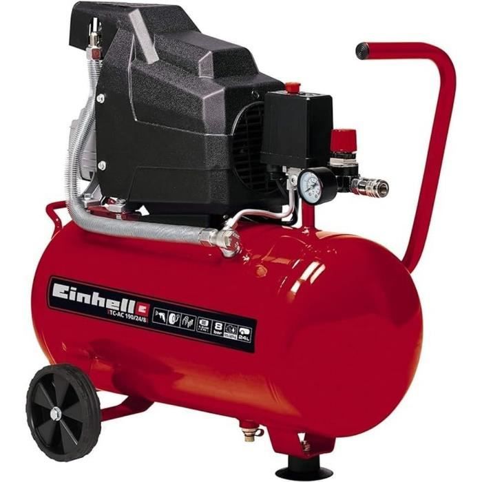 Compresseur - EINHELL - TC-AC 190/24/8 - 1500W - Rouge - 24L - 8 bar - Cdiscount Bricolage