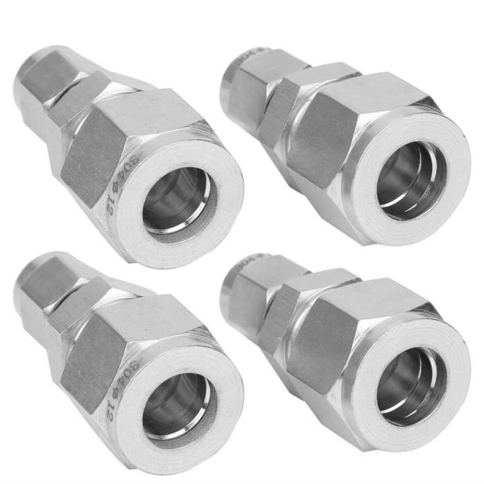 EJ.life raccord pour tube de compression 4 pièces adaptateur de tube droit à double virole en ...