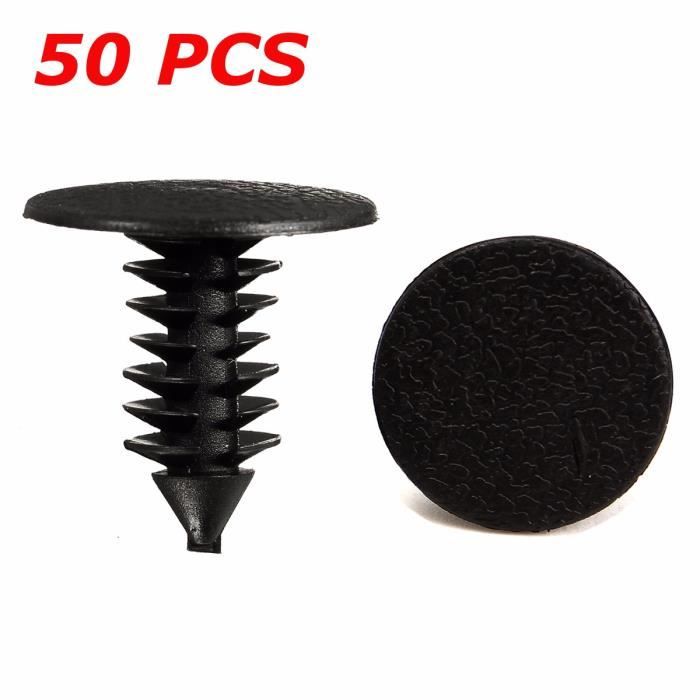 NEUFU 50Pcs Rivets Porte Pousser Voiture Enfoncer Fixation Clip Agrafes ...