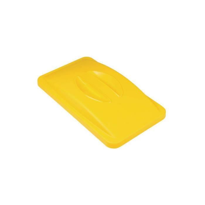 Couvercle jaune pour poubelle Slim Jim professionnelle RUBBERMAID ...