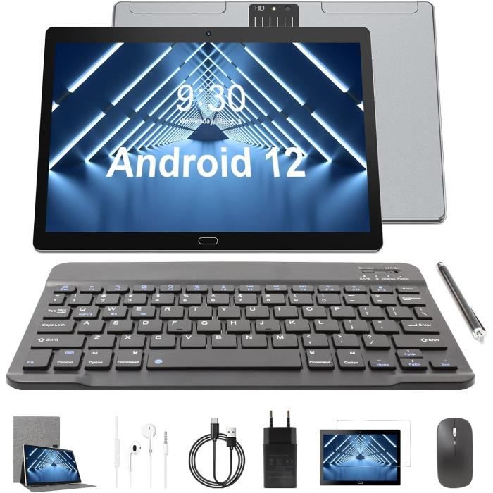 Tablette Android 12 Tablette Tactile 10 Pouces 4 Go + 64 Go, Double ...