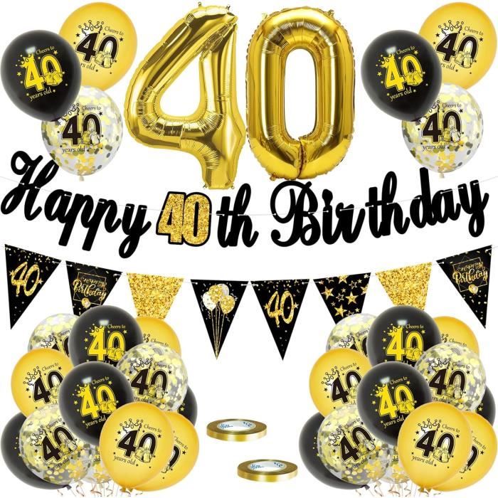 Kit De Décoration D'Anniversaire Pour 40 Ans, Ballons De Décoration D ...