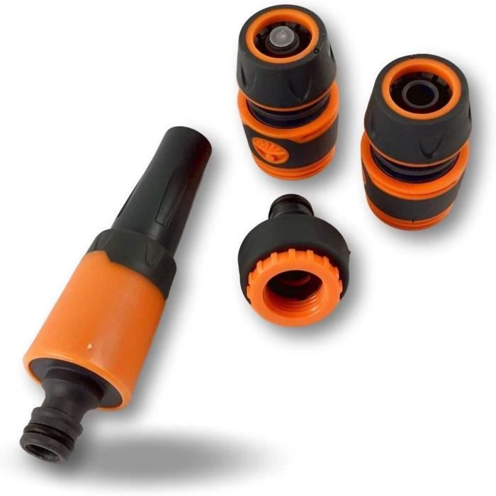 Buse de tuyau avec connecteurs Lot de 6 3 raccords robinets 1-2 ou 3-4 pouces et tuyaux 15 mm ...